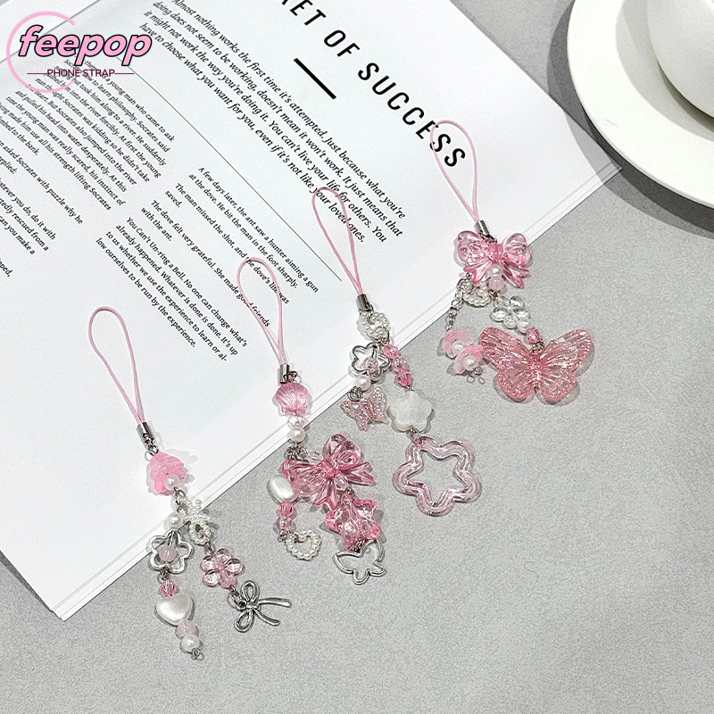 Jual Phone Strap Kupu-kupu Gantungan Hp Lucu Manis Manik-manik Tali ...