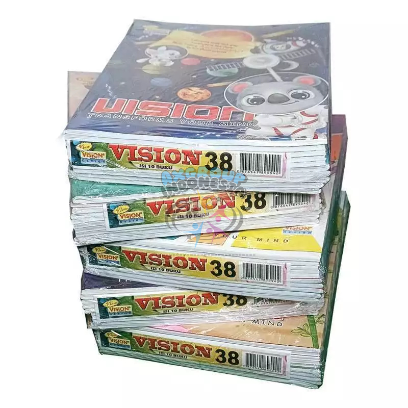 Jual Buku Tulis Vision 38 lembar, buku tulis Vision pack 10, buku ...
