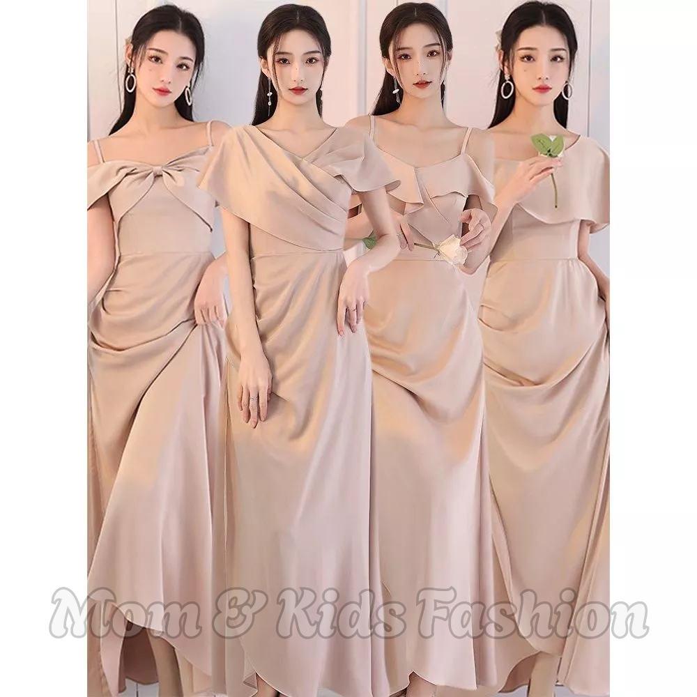 Jual TS013 DRS CLAIRE | Dress Satin Korean Style | Dress Bridesmaid Dress Natal 4 Model by ...