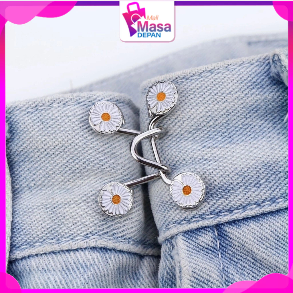 Jual MMD Kancing Jeans Logam Simple Adjustable Motif Bunga Daisy Kait ...
