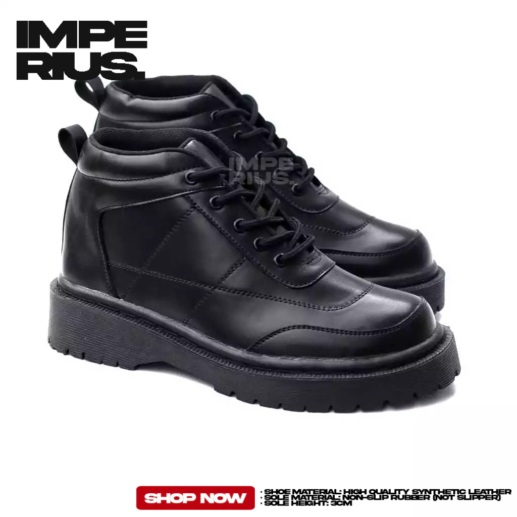 Jual Sepatu Formal Pantofel Hitam Boots Pria Kerja Sole Tinggi | Shopee ...