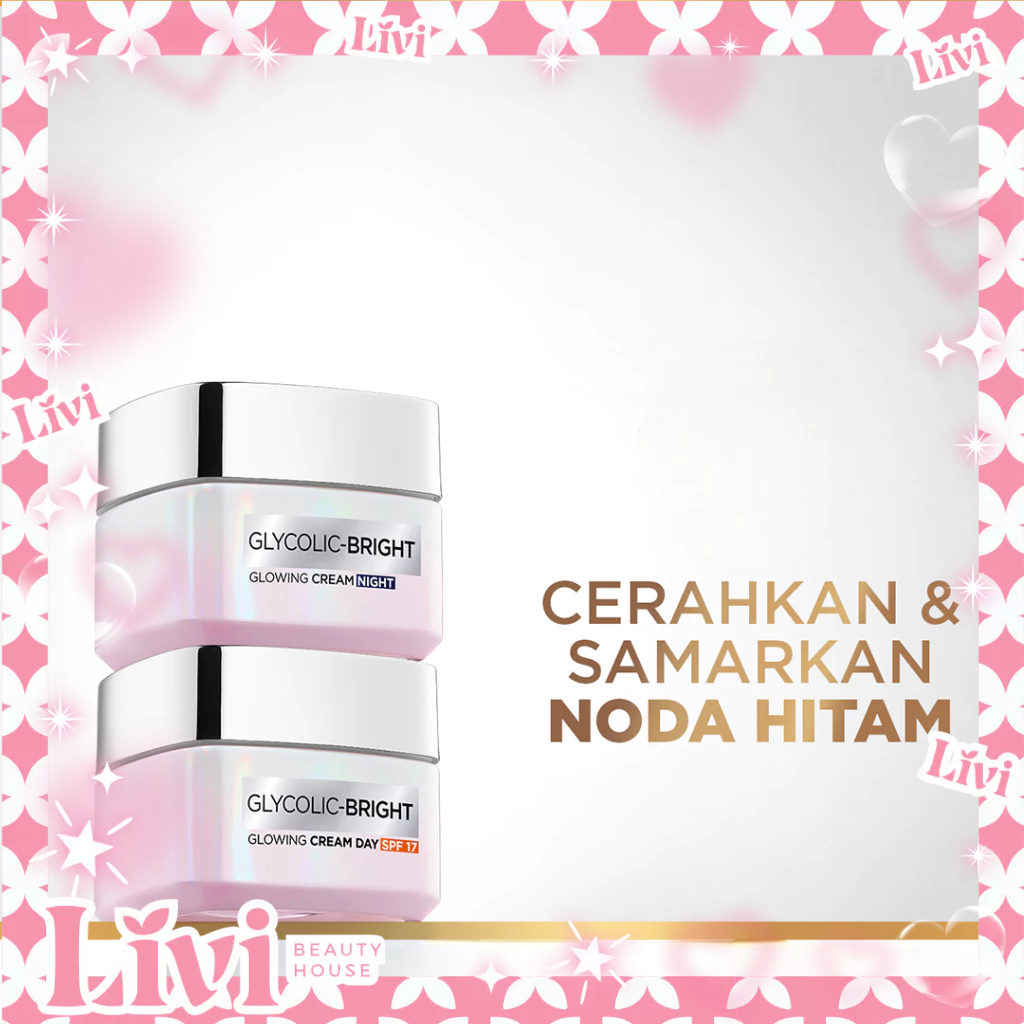 Jual LIVI - Loreal Glycolic Bright Glowing Day & Night Cream 15ml ...