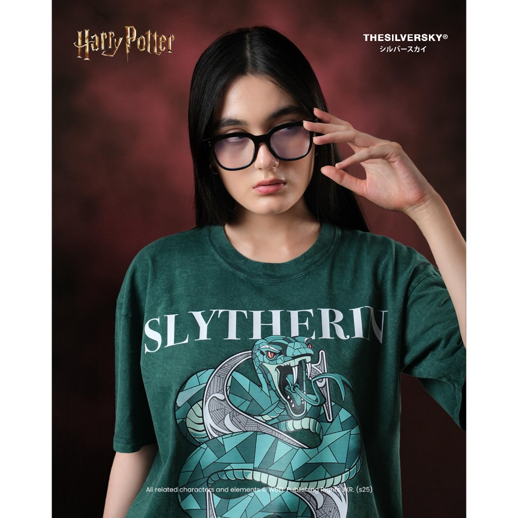 Jual Thesilversky Slytherin Oversized Washed T-shirt | Official Harry ...