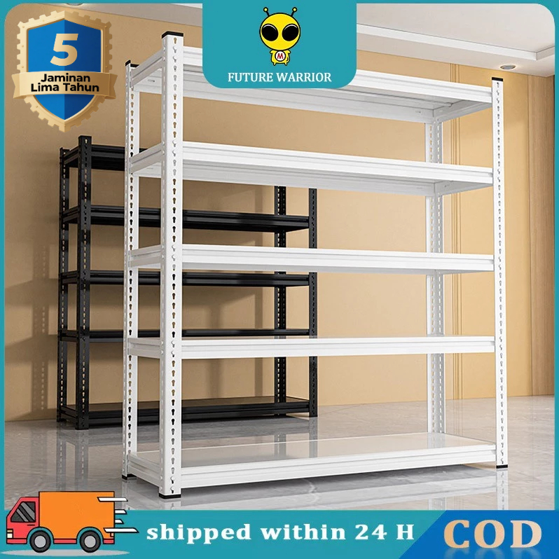 Jual 【100% besi】Heavy Duty Storage Shelves with 3/4/5/6 Layer Metal ...