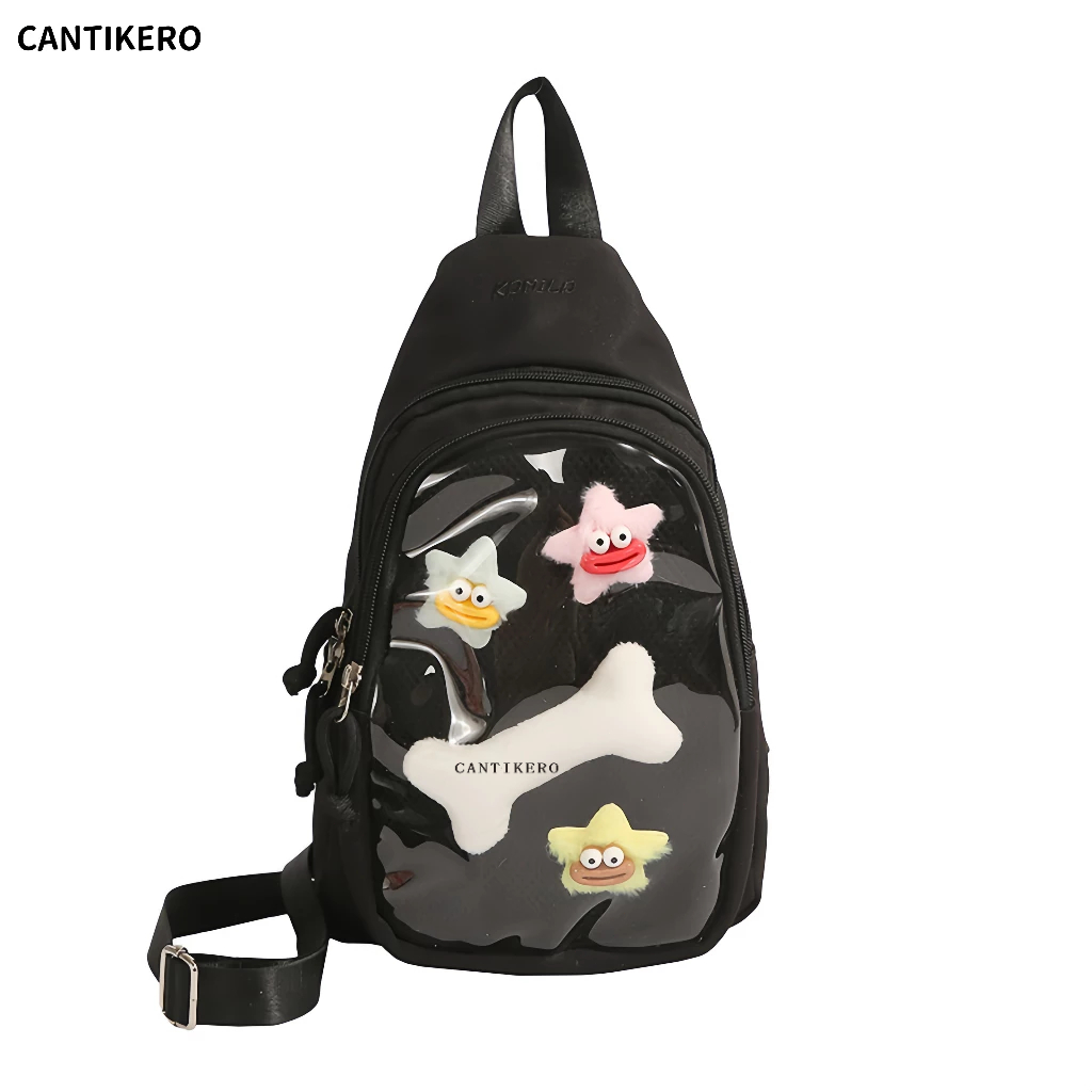 Jual CANTIKERO Tas Dada Wanita Selempang Transparant Pvc Gaya Model Wanita Korea Tas Chest Bag ...