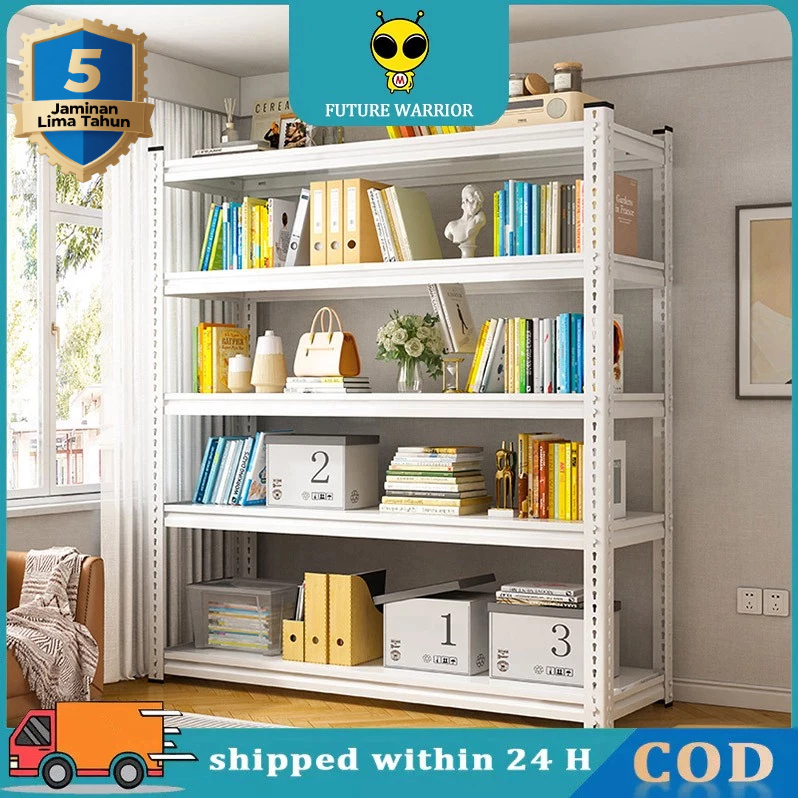 Jual 【100% besi】Metal Rack Heavy Duty Steel Rack shelves Steel cabinet ...