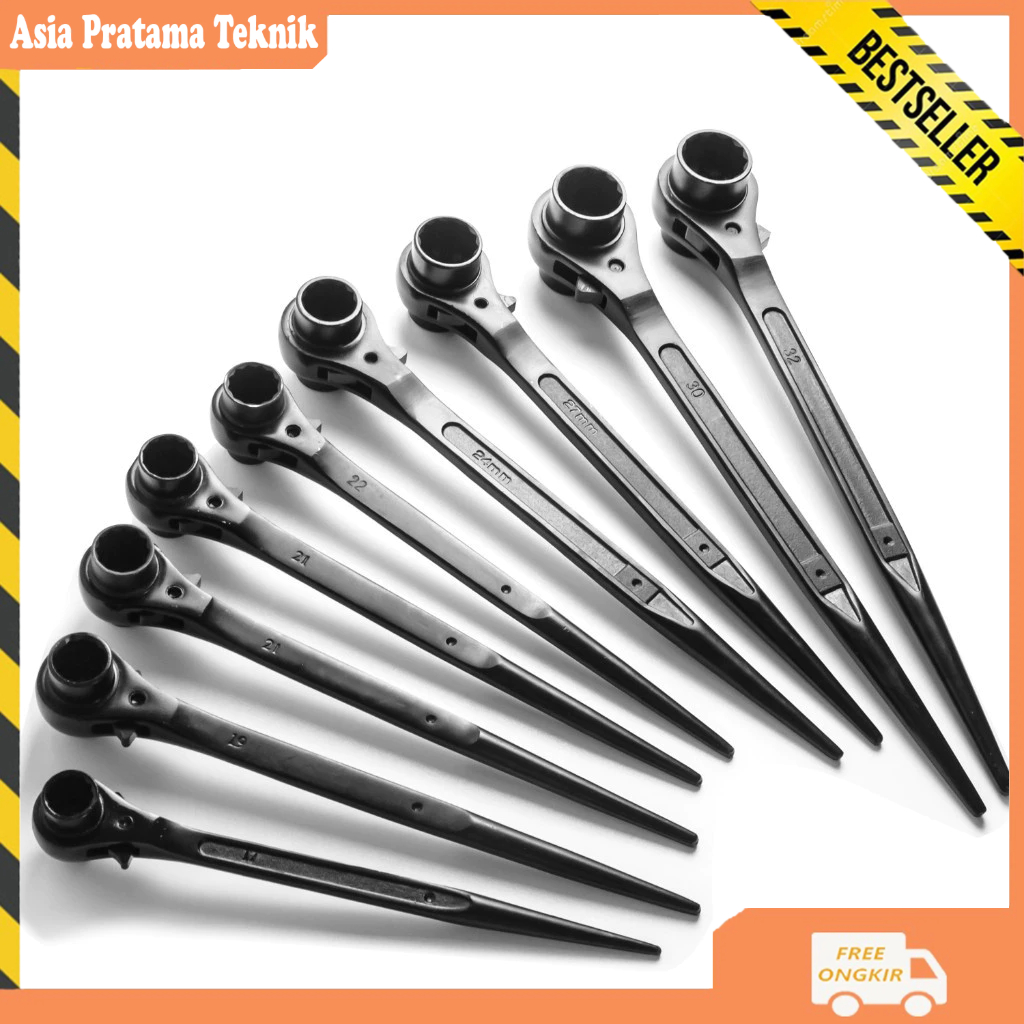 Jual Kunci Rachet Skafolding 2 Arah Double Rachet 12-14 24-27 MONAKE ...