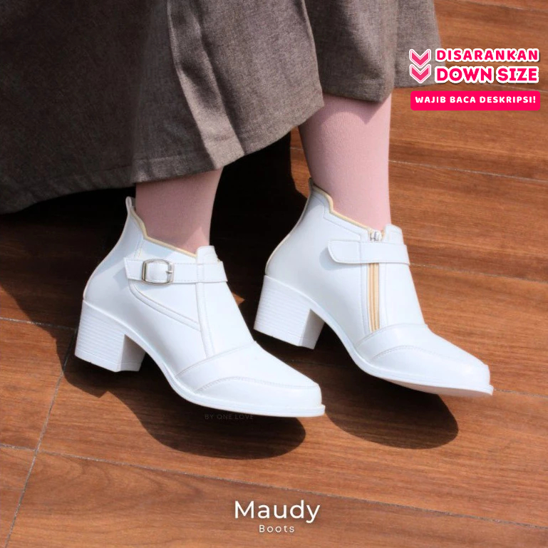 Jual ONE LOVE MAUDY PUTIH 5 CM - Sepatu Boots Wanita Heels Ankle Casual ...