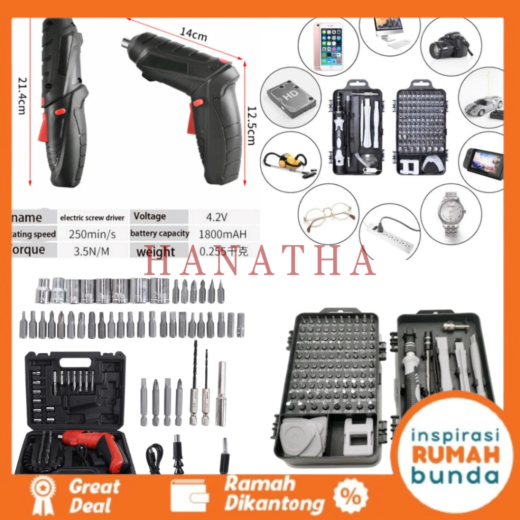 Jual Obeng HP Full Set 115 in 1 Multifungsi / Obeng 115 in 1 HP Full Set Obeng Service Komputer ...