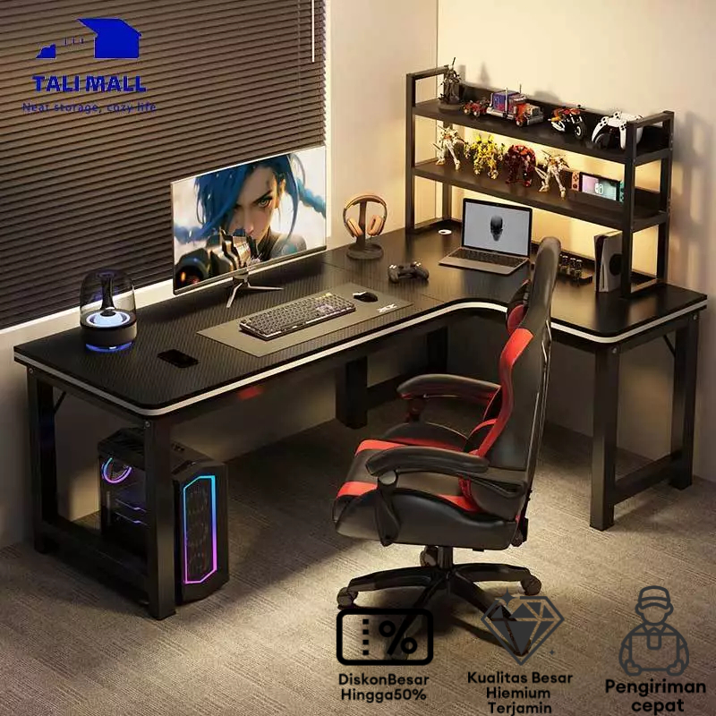 Jual Meja Komputer Meja L Meja Gaming Minimalis Modern Meja Belajar ...