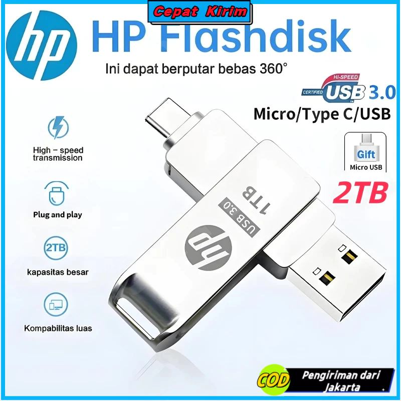 Jual HP Flashdisk 1TB/2TB 3 IN 1 for Android hp USB 3.0 Micro + Type C ...