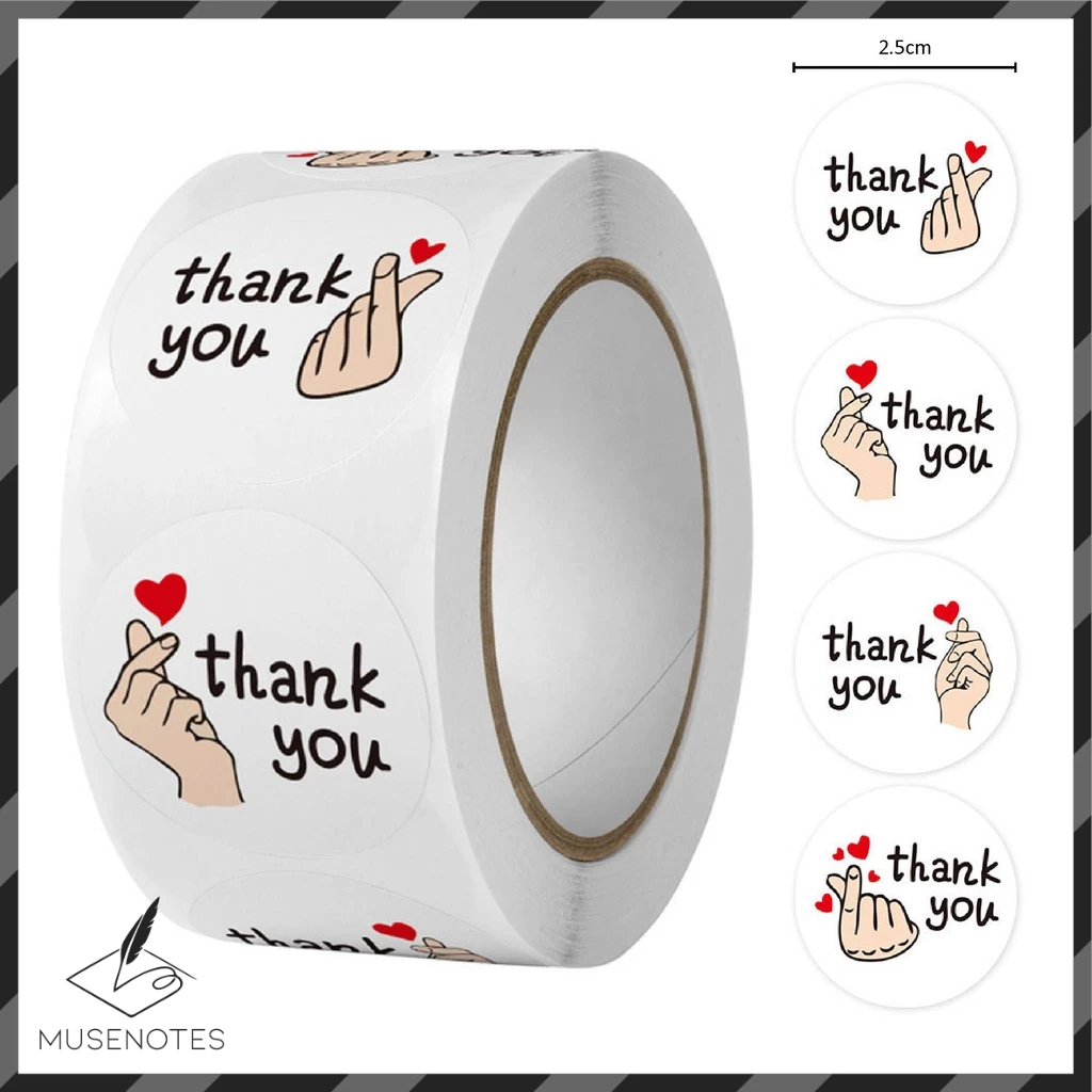 Jual Sticker Roll 500 Pcs / Roll Thank You Label Bulat Untuk Packing ...