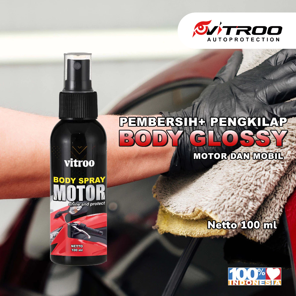 Jual VITROO Body Spray Pengkilap Body Motor dan Mobil Dashboard Cat ...