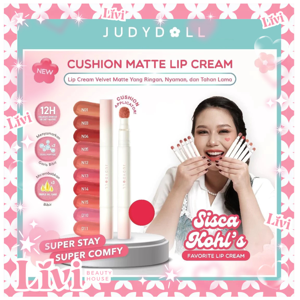 Jual LIVI - JUDYDOLL Matte Lip Cream | 12H Tahan Lama, waterproof ...