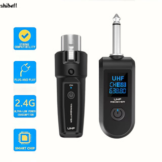 Jual UHF Wireless System Transmitter Receiver Adapter Jack Gitar Bass ...