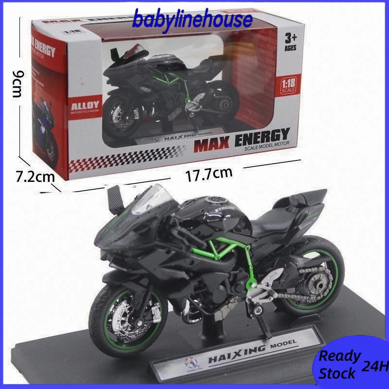 Jual 12CM 1:18 Diecast Motor Balap Yamaha NINJA H2R 1:18 Skala ...