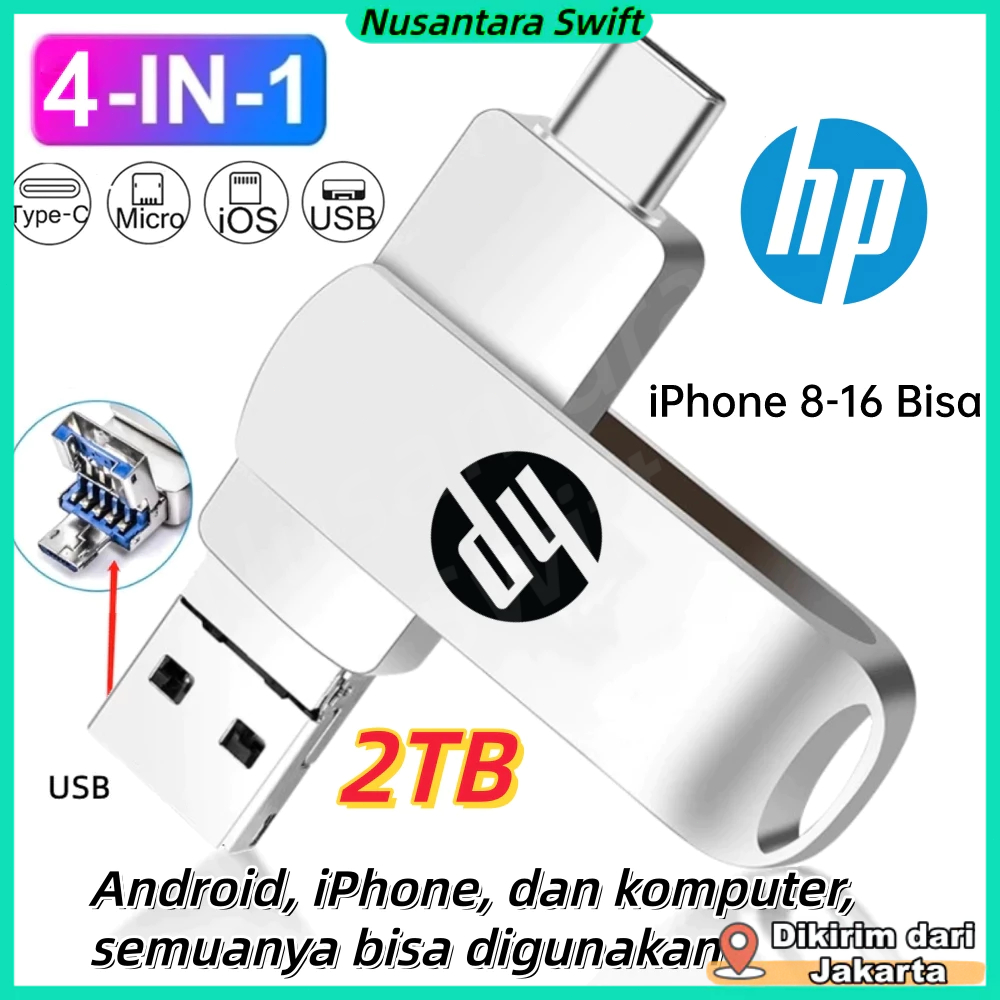 Jual HP flashdisk 4 in 1 IOS OTG USB Flash Drive 512GB/1TB/2TB Rotation ...