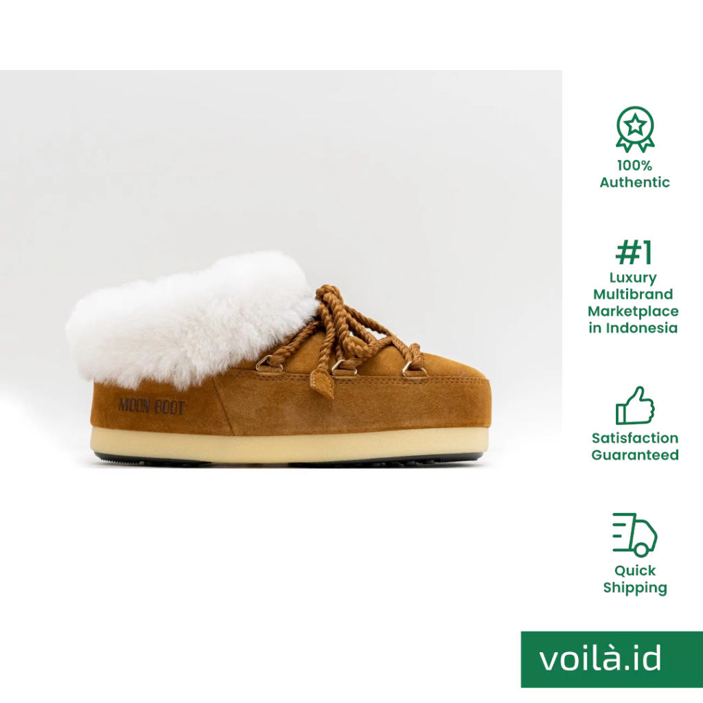 Jual Evx Brown Suede Mules Cognac/Natural | Shopee Indonesia