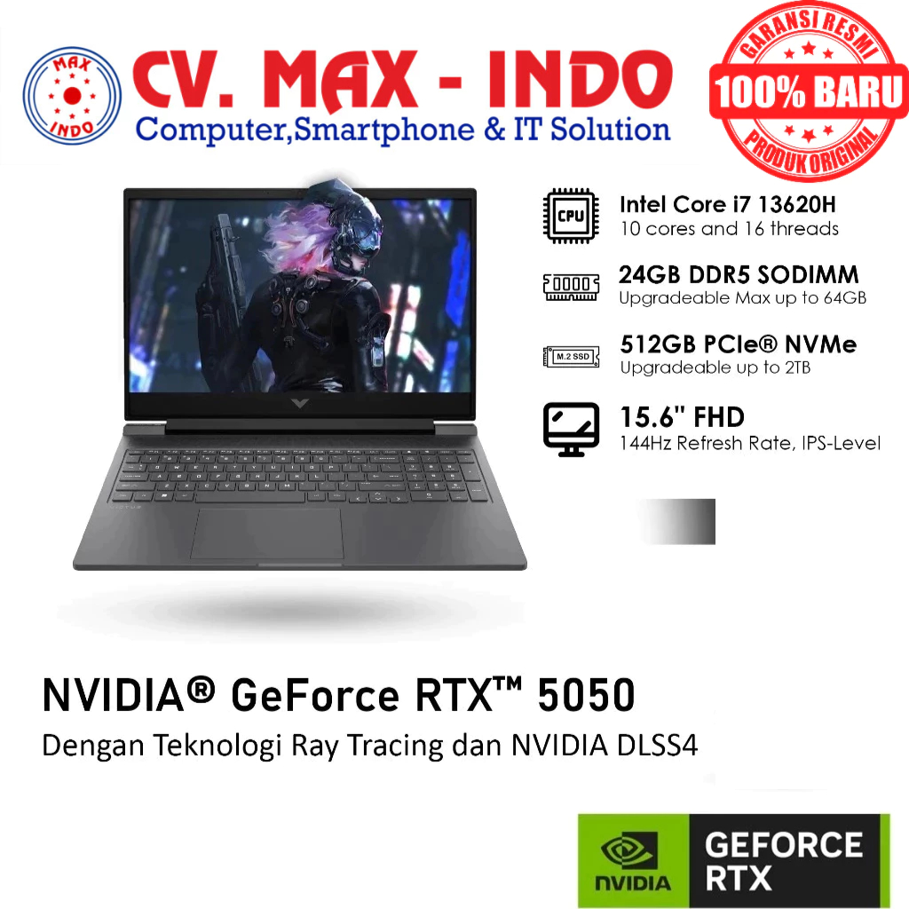 Jual HP NOTEBOOK VICTUS 15-fa2785TX CORE i7-13620H RTX 5050 (WINDOWS 11 ...