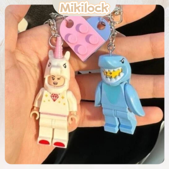 Jual Mikilock Keychain Couple Lego Spiderman Minifigure Keychains ...