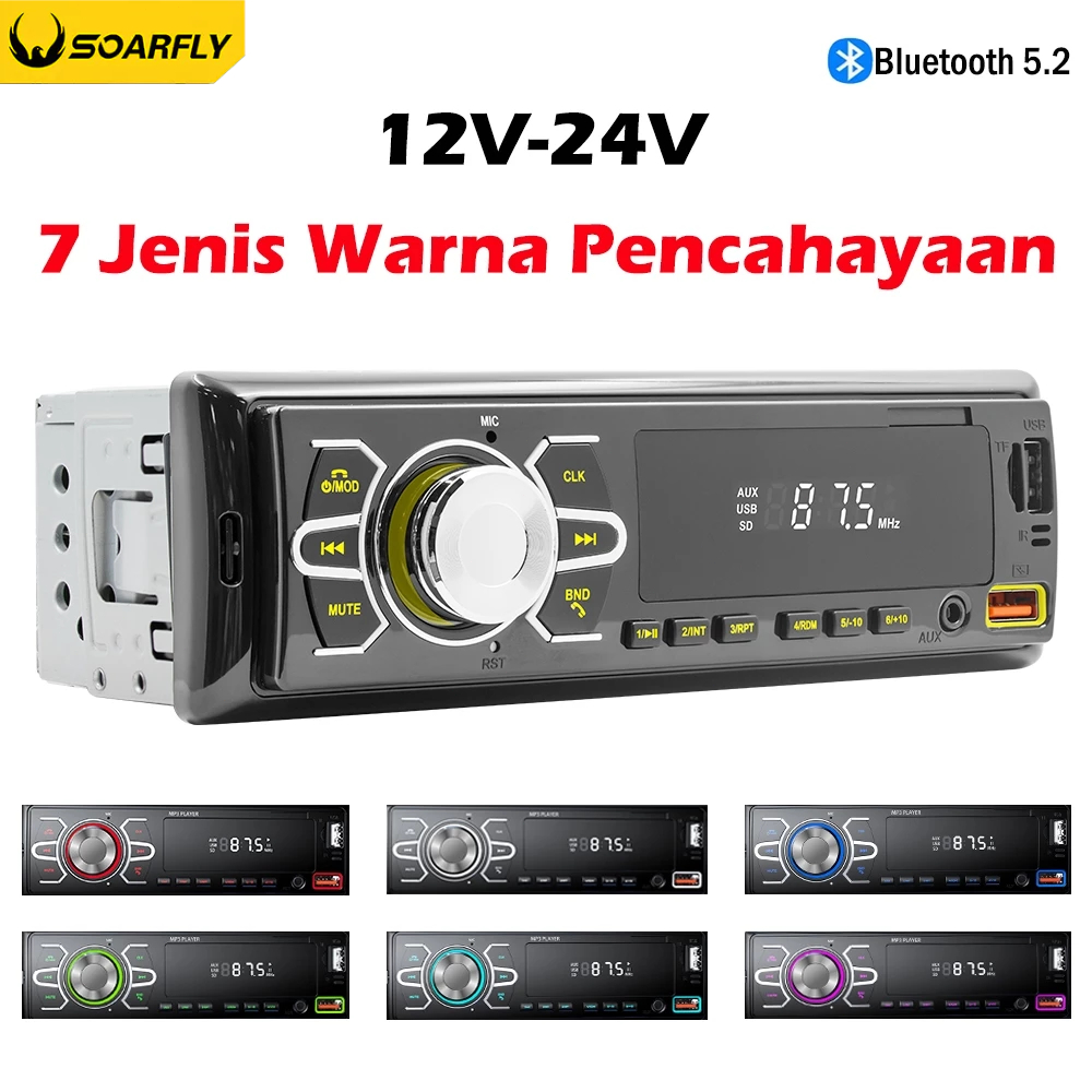 Jual [COD] Tape Mobil Radio FM Mp3 Player Dua Port USB dan Bluetooth ...