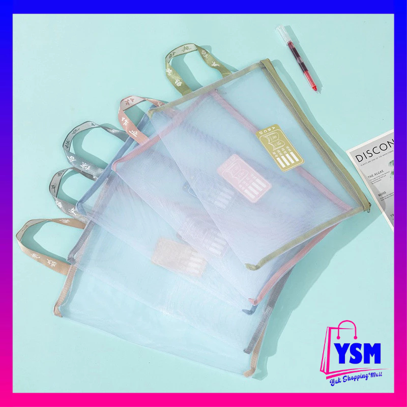 Jual YSM Tas Buku dan Alat Tulis Map A4 Dua Slot File Folder Tas Mesh ...