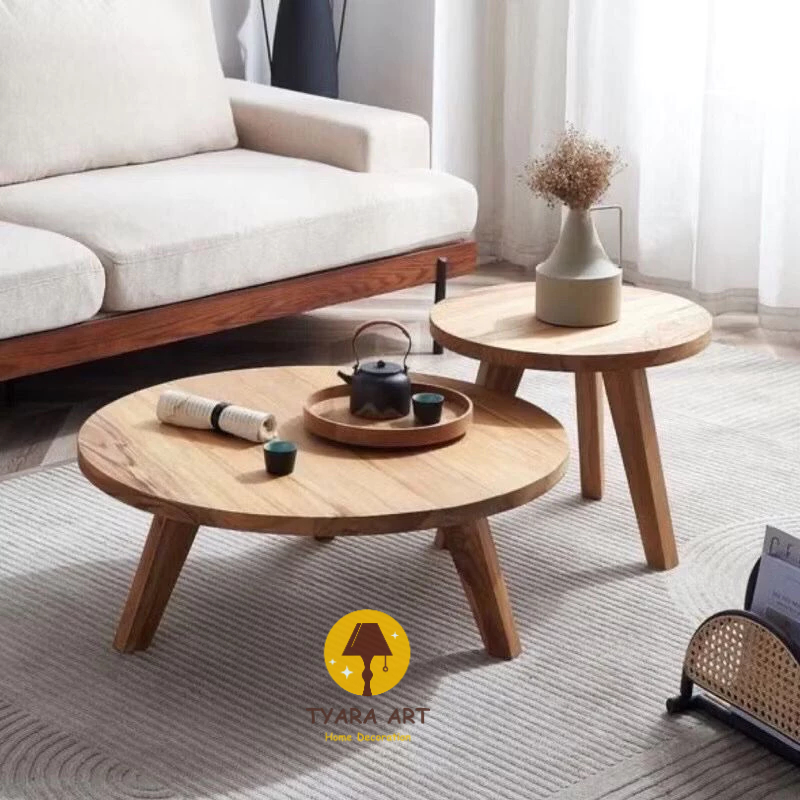 Jual Meja Tamu Kayu Jati Solid Minimalis | Meja Lingkar kayu Jati ...