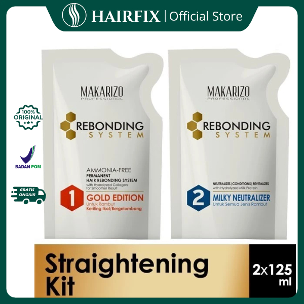Jual PROFESSIONAL Makarizo Rebonding System Kit (Step 1 + Step 2) 125ml ...