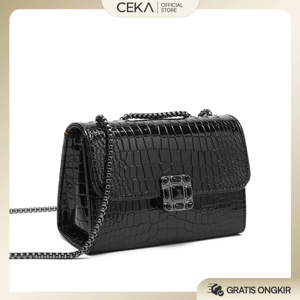 Jual CEKA Tas Selempang Wanita Bag Wanita Cewek Croco Mini Tali Rantai ...