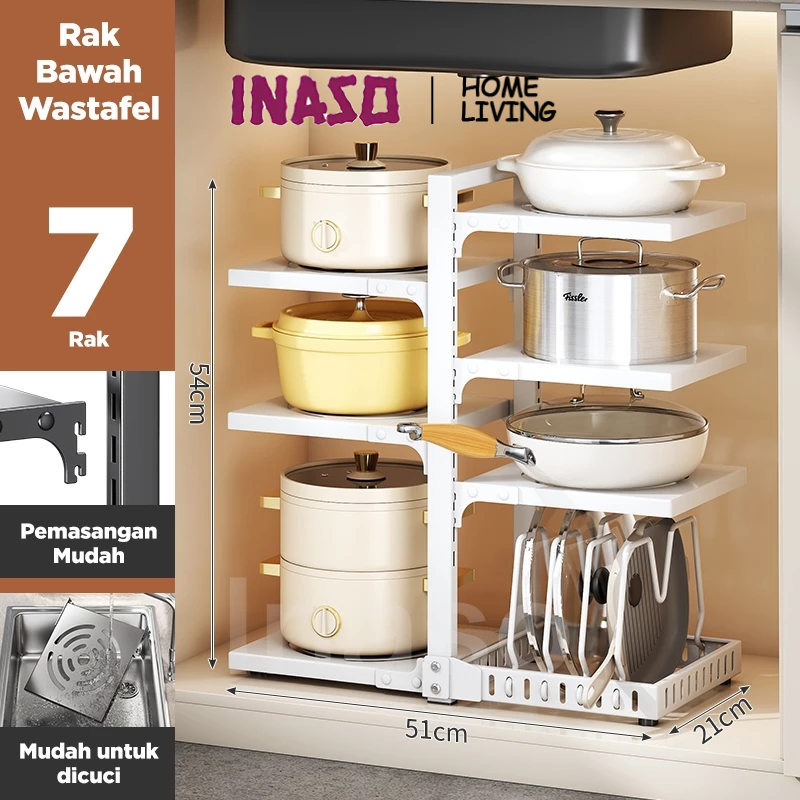 Jual INASO Rak Panci Susun Rak Pot Kabinet Atas Wastafel Dapur Di Bawah ...