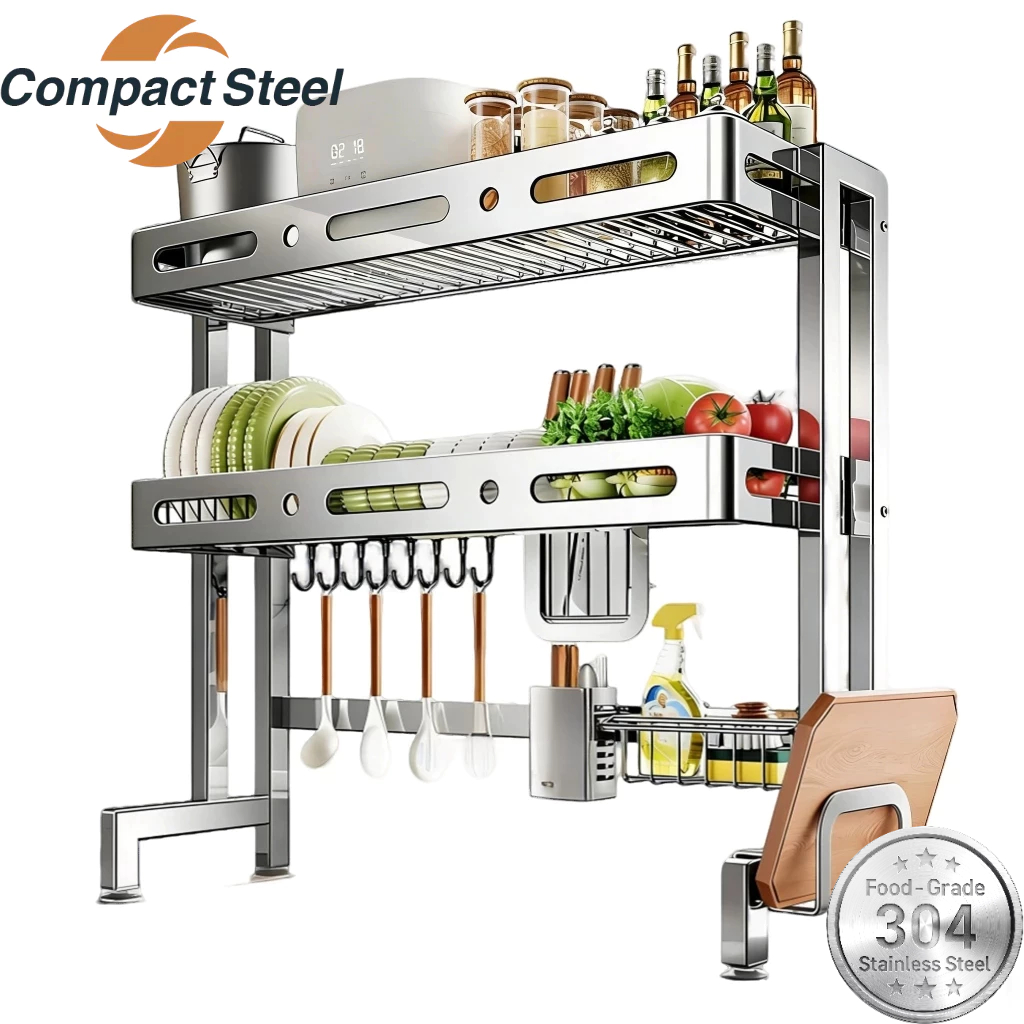 Jual Compact Steel SUS 304 Rak Piring Wastafel Stainless Steel Rak ...