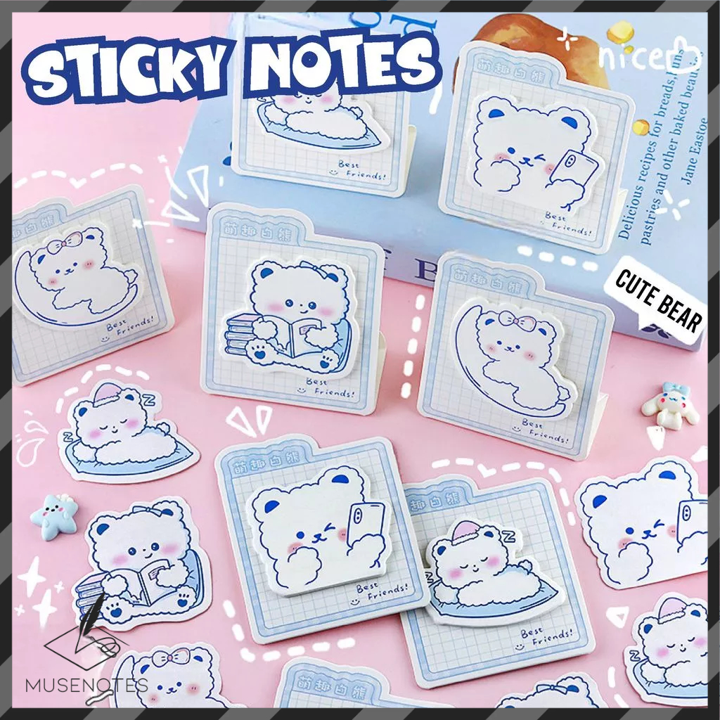 Jual Sticky Notes White Bear Isi 20 Lembar Stiky Beruang Putih Reminder ...