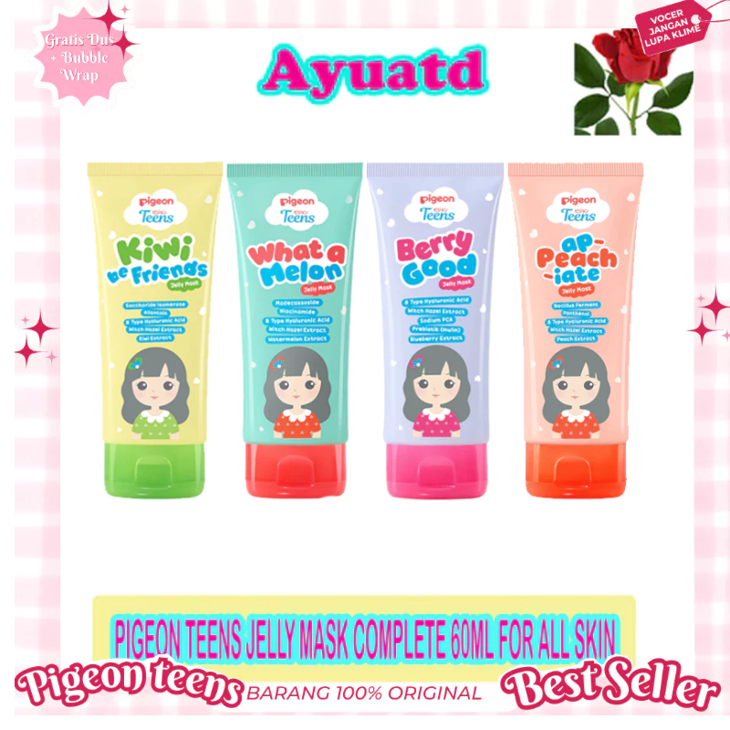 Jual PIGEON TEENS JELLY MASK COMPLETE 60ML FOR ALL SKIN NEEDS / KIWI ...