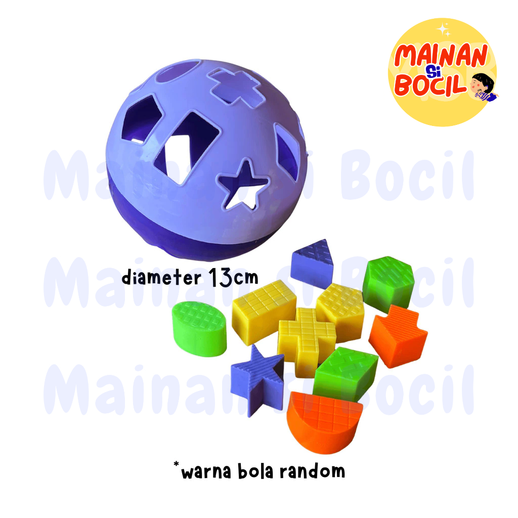 Jual Mainan edukasi anak BOLA pengenalan bentuk geometri puzzle shape ...