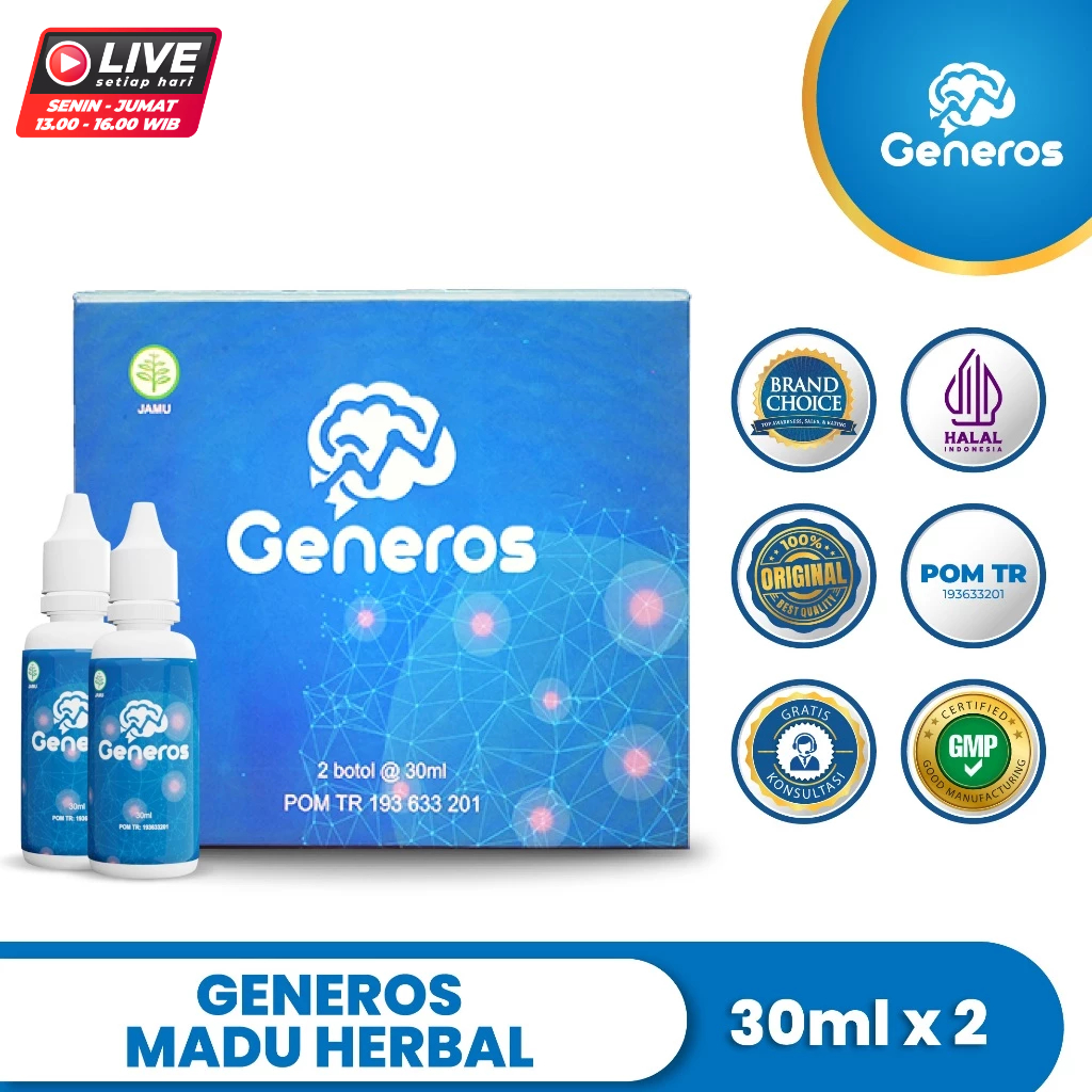 Jual GENEROS DISTRIBUTOR OFFICIAL Paket 1 Box isi 2 Botol @30ml Madu ...