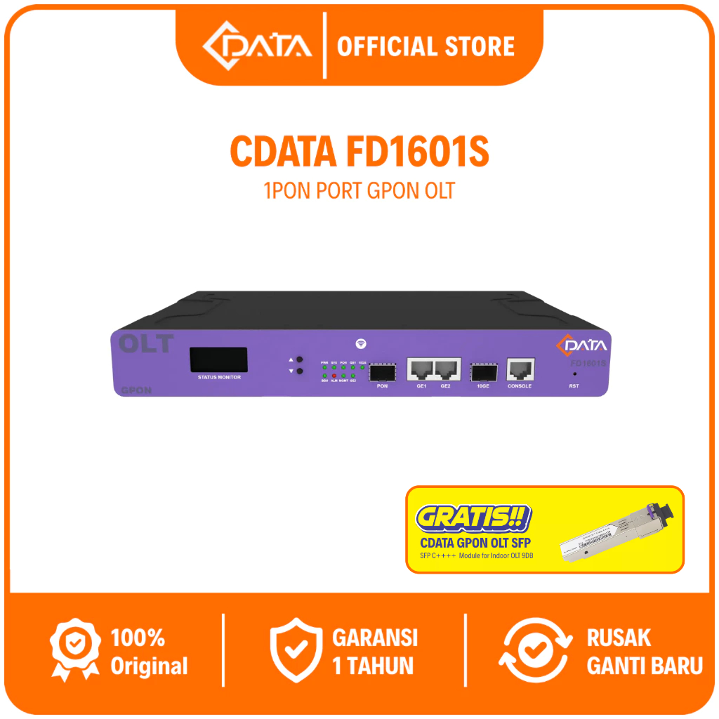 Jual CDATA GPON OLT FD1601S 1 PON Port , PSU AC+BBU | Shopee Indonesia