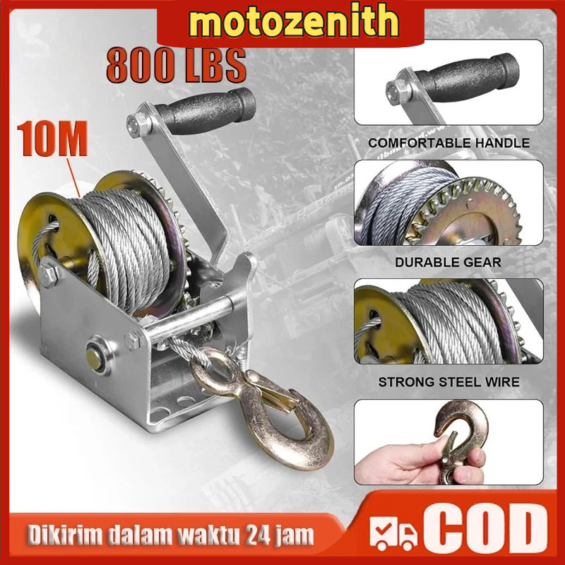 Jual NEW!!! COD/800LBS 10M Katrol Winch Manual/ Derek Pengangkat Winch ...