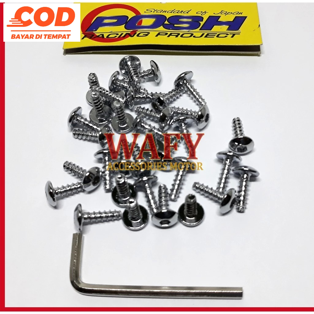 Jual Baut Body Set Baud Crome Yamaha Dan Honda 30 Pcs | Shopee Indonesia