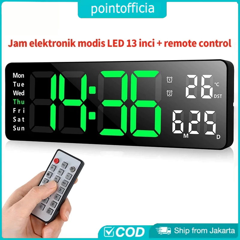 Jual JD-5503 Jam Meja Digital Jam Dinding LED Angka Besar Alarm Suhu ...