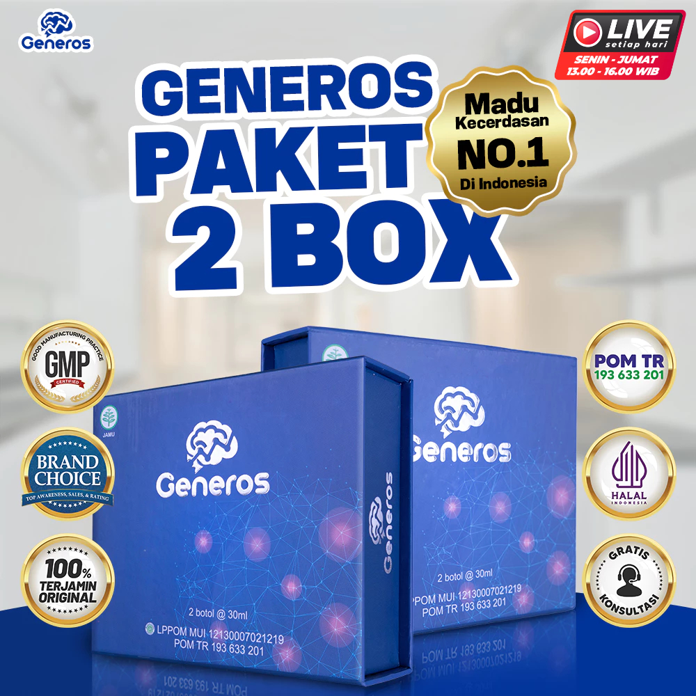 Jual GENEROS DISTRIBUTOR OFFICIAL Paket 2 Box isi 4 Botol @30ml Madu ...