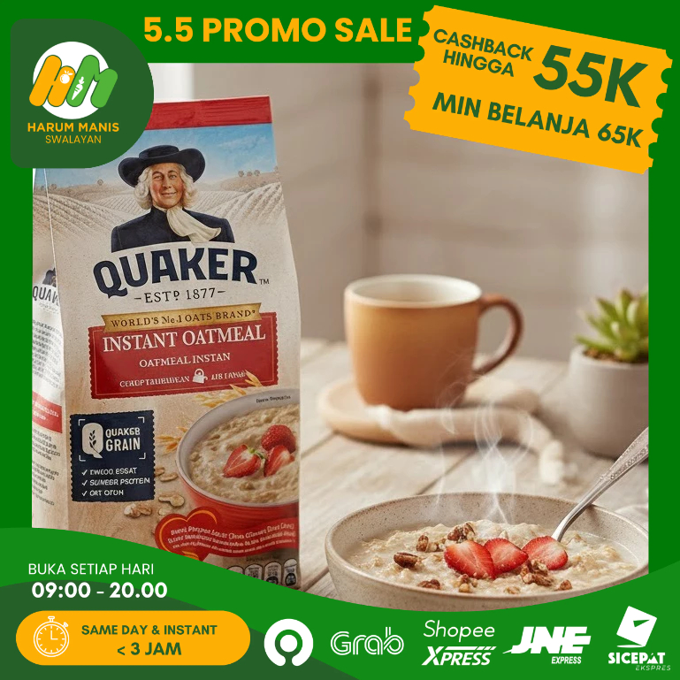 Jual QUAKER OATMEAL MERAH 800GR / QUAKER MERAH 800GR / INSTANT OATMEAL ...