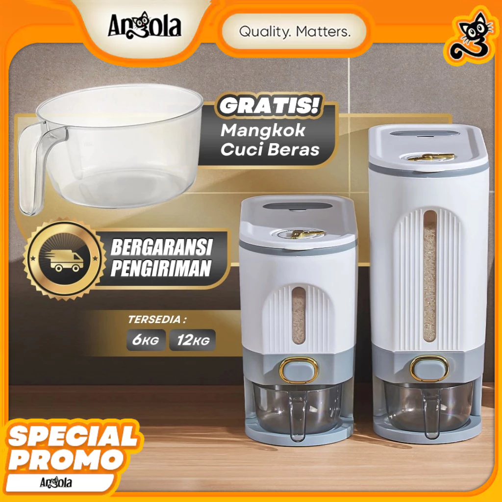 Jual Angola Dispenser Beras Otomasi Anti Kutu 10KG E18 Rice Box Food ...