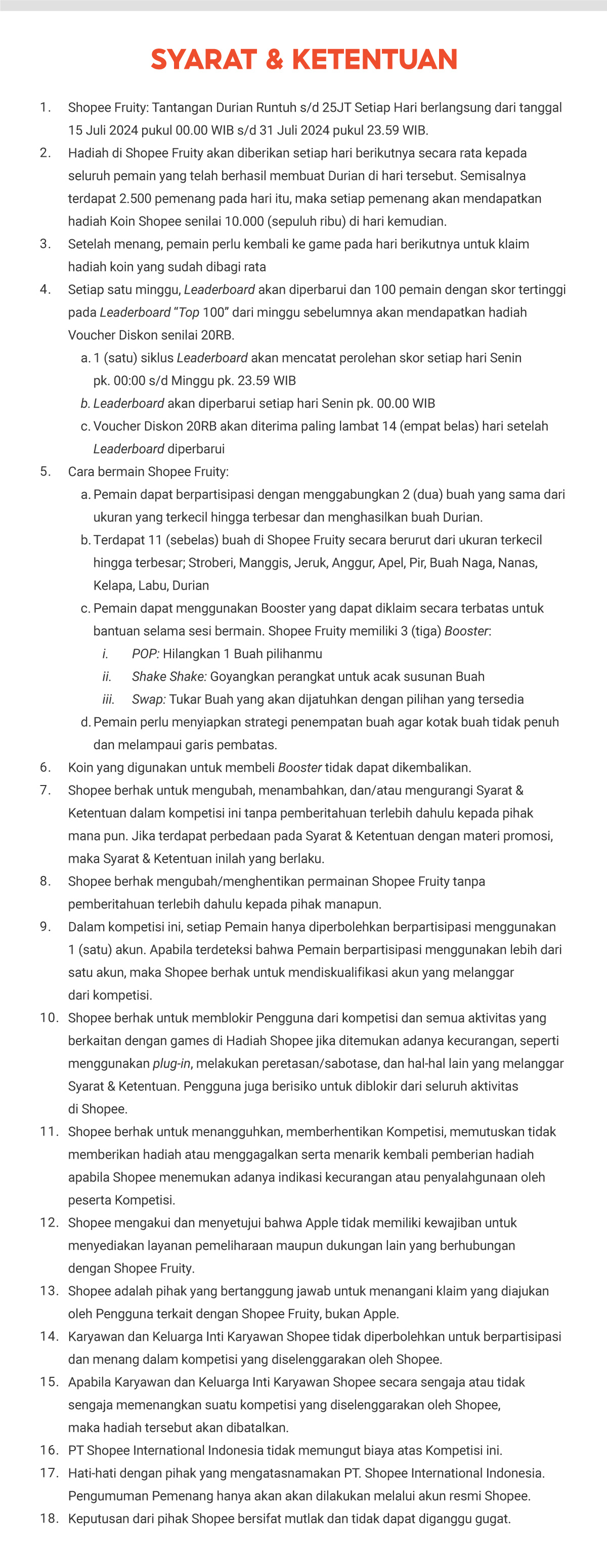 Main Shopee Fruity | Shopee Games