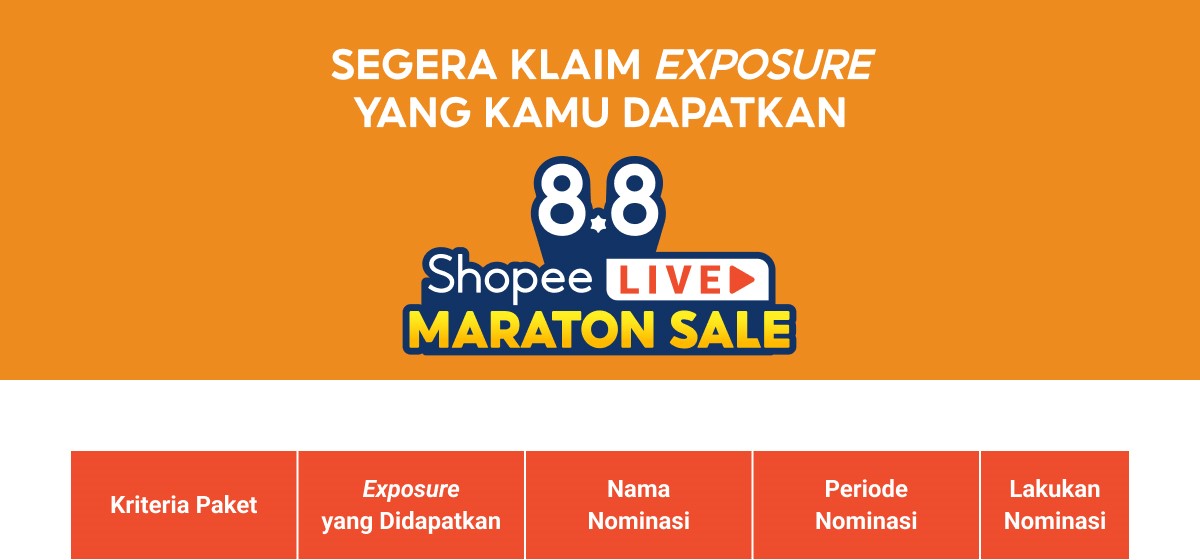 8.8 Shopee Live Maraton Sale