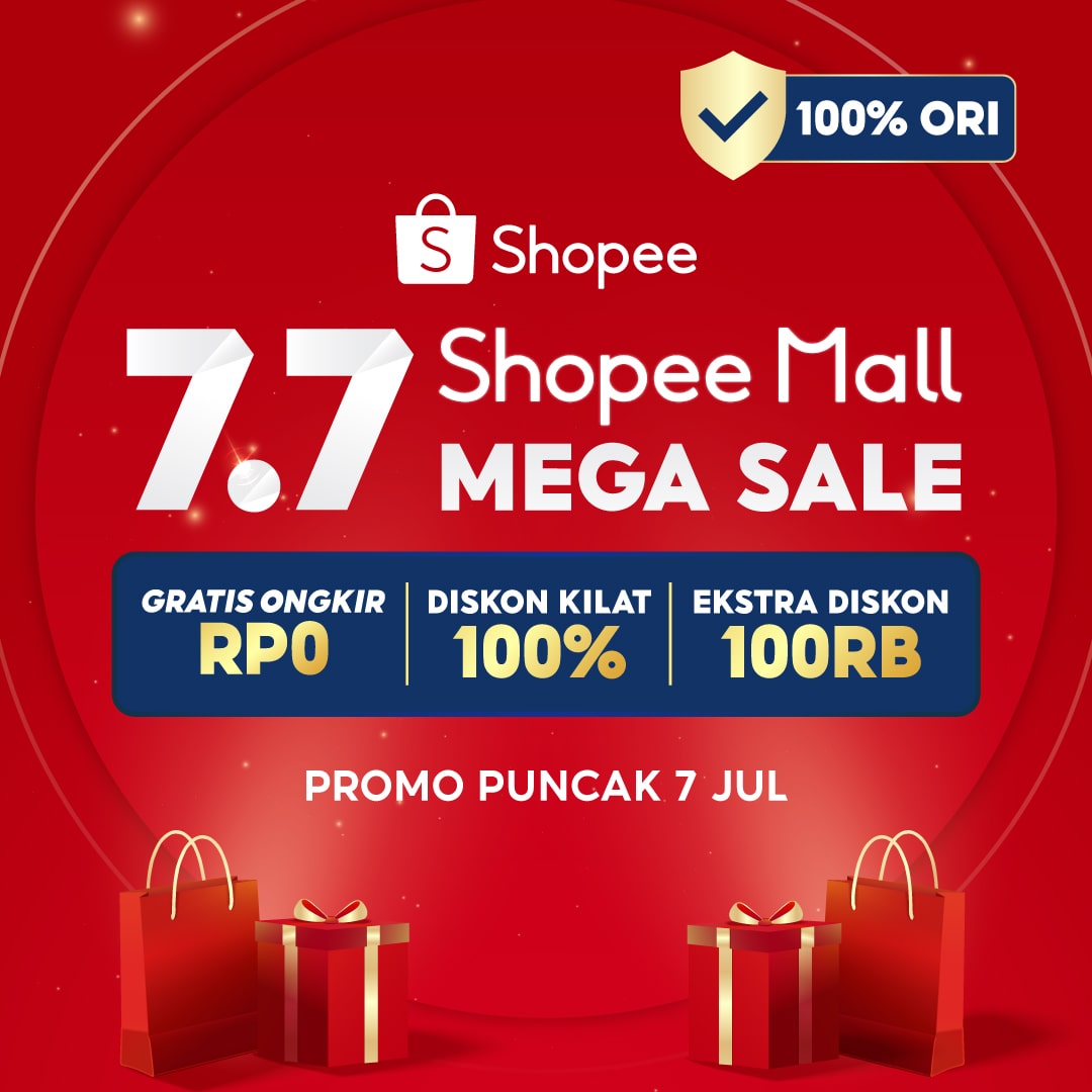 Promo Puncak 7.7 Shopee Mall Mega Sale | Gratis Ongkir Rp0
