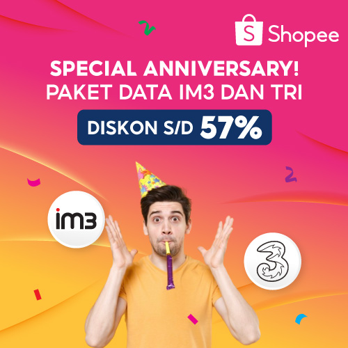 Special Anniversary! Paket Data IM3 dan TRI, Diskon s/d 57%!