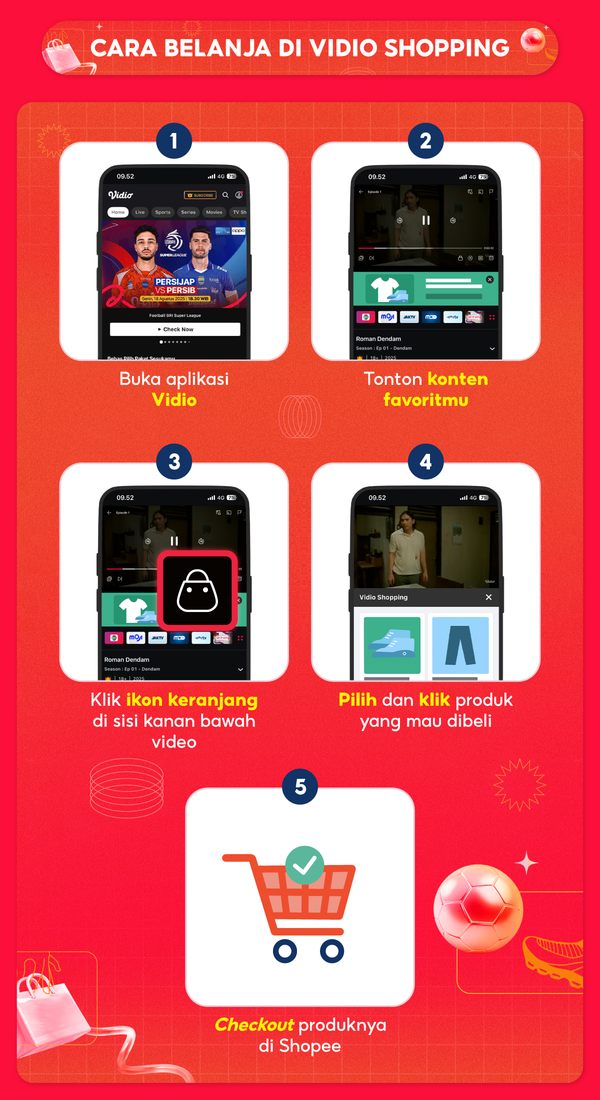 Vidio Shopping | Checkout produk Shopee di Vidio Shopping sambil nonton!
