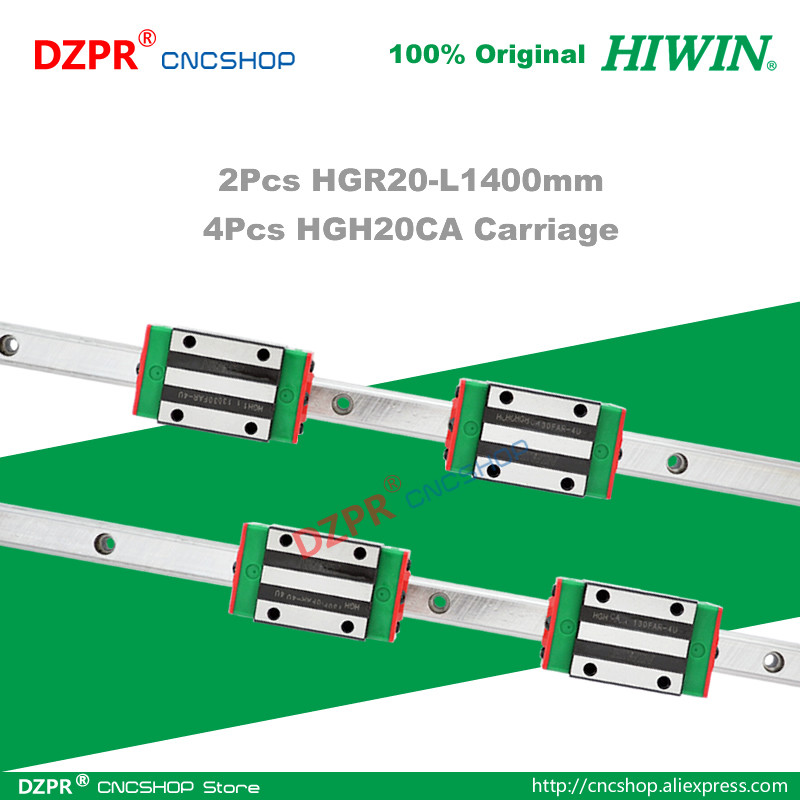 Jual HIWIN HGR20 Linear Guide 1400mm 55.12in Rail HGH20CA Carriage ...