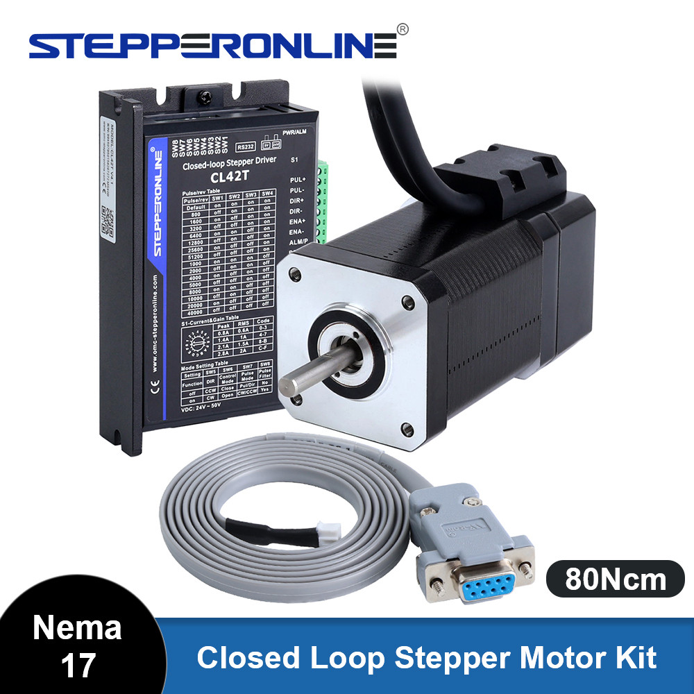 Jual STEPPERONLINE Nema 17 Closed Loop Stepper Motor Kit 0.8Nm Nema17 Stepper Motor and Servo ...