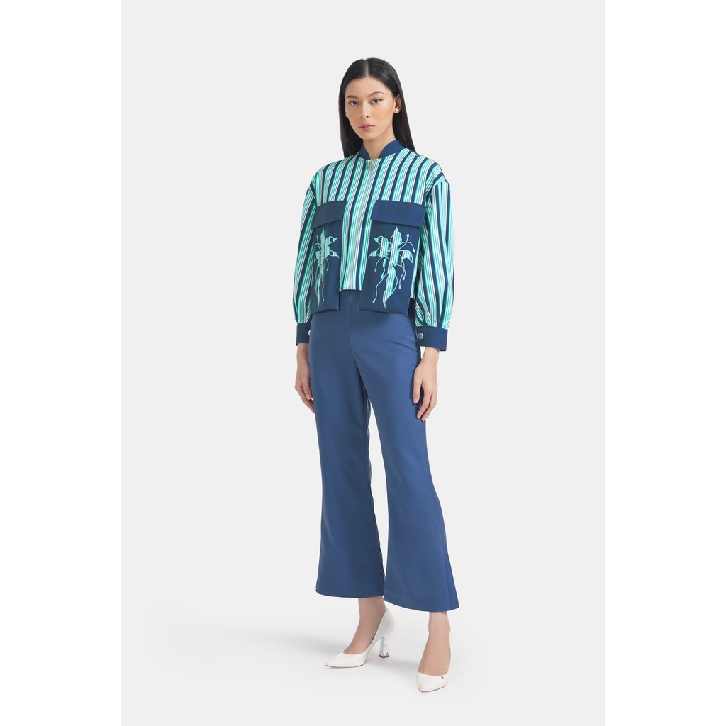 Jual Benang Jarum Black Label - Jeniva Set Crop Jacket - Naval Blue ...